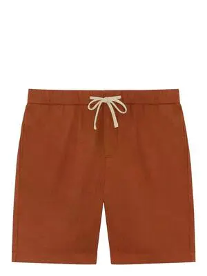 Frescobol Carioca Felipe Twill Linen Shorts - Brown