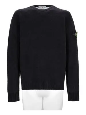 Stone Island Stone Island Alpaca-Virgin Wool Blend Crewneck Sweater Black