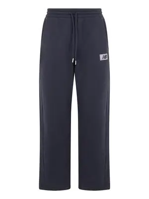 NEW BALANCE Fleece Sweatpants With Elastic Waist & Drawstring - Blue