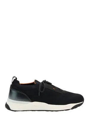Santoni Knit Lace-up Sneakers - Black
