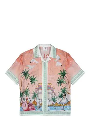 Casablanca Cuban Collar Short-sleeve Shirt - Ethereal