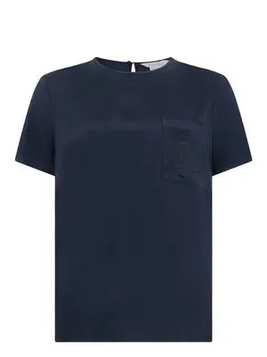 Max Mara Max Mara Short-Sleeve Round-Neck T-Shirt Blue
