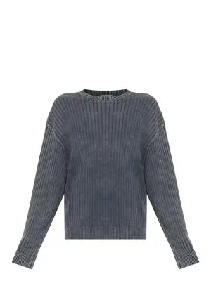 Balenciaga Ribbed Knit Crewneck Sweater - Lightblue
