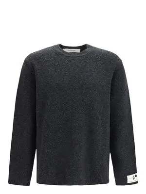 GOLDEN GOOSE Journey Merino Wool Sweater With Patch Detail - Grey