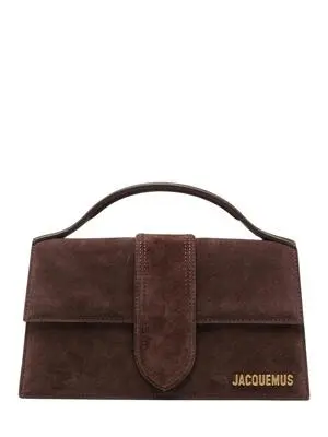Jacquemus JACQUEMUS Le Bambino Mini Suede Tote Handbag Brown