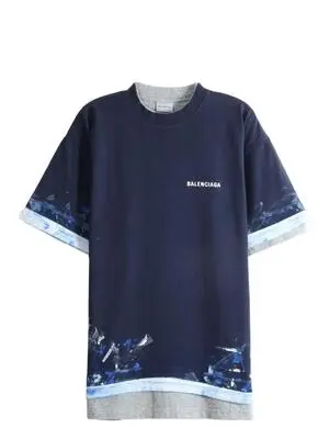 Balenciaga Layered T-shirt - Navy