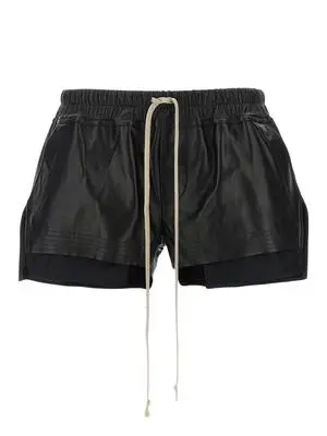 Rick Owens Rick Owens Women's Leather Drawstring Shorts Black