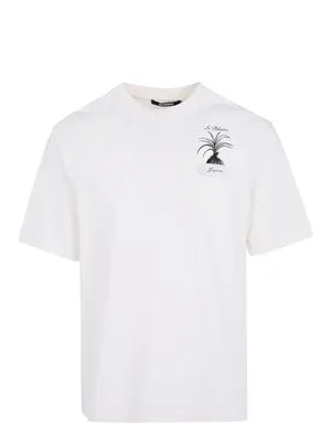 Jacquemus Regular-fit Crew Neck Graphic Print Cotton T-shirt - White