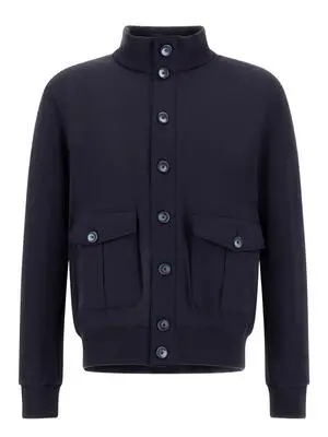 Herno Button-front Knit Cardigan Jacket - Blunavy