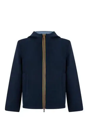 K-WAY Claude Hooded Lightweight Zip Jacket - Blue