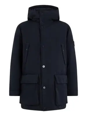 Stone Island Stone Island Parka Jacket With Hood In Black Blue