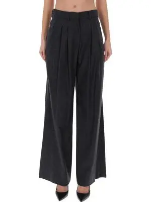 PT TORINO Pt Torino Women's High-Rise Pleated Wide-Leg Trousers Grey