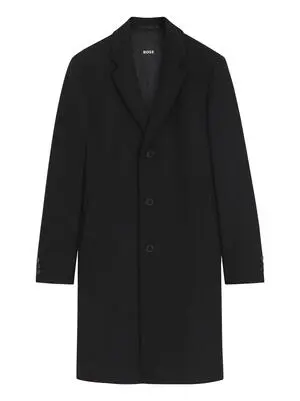 BOSS Slim-fit Coat In A Wool Blend - Black