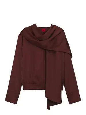 Hugo Bomber-style Blazer With Detachable Scarf - Brown