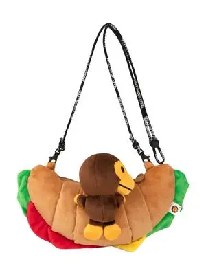 A BATHING APE Milo Plush Crossbody Bag Croissant - Tan