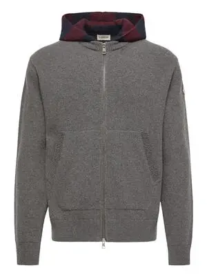 Moncler Hooded Knit Cardigan 'gray - Tan