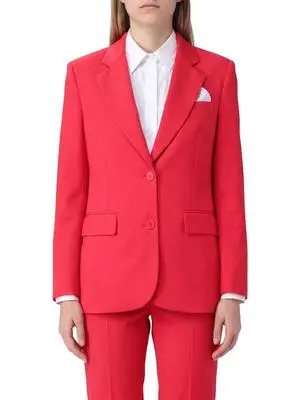 Elisabetta Franchi Single-breasted Cropped Crêpe Blazer With Lapel Collar - Red