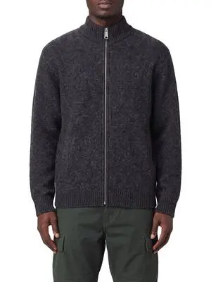 Carhartt Work In Progress Curtis Wool Blend Turtleneck Zip-up Cardigan - Black