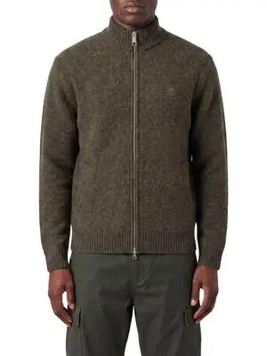Carhartt Work In Progress Curtis Wool Blend Turtleneck Zip-up Cardigan - Green