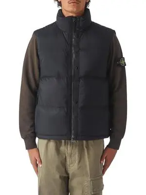 Stone Island Padded Water-repellent Cordura® Nylon Vest With Funnel Neck - Black