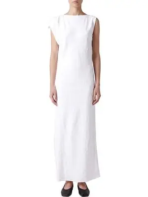 Jacquemus One-shoulder The Drap Longue Gown In Viscose Blend - White