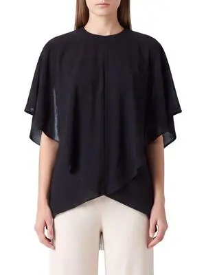 JACQUEMUS Relaxed Fit Crêpe Blouse With Asymmetric Hem