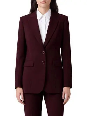 Patrizia Pepe Short Crêpe Blazer With Single-breasted Two-button Closure And Lapels - Brown