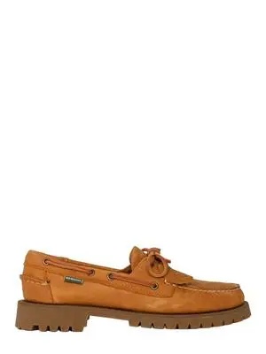 SEBAGO Ranger Muddy Nubuck Leather Boat Shoes With Rubber Sole Camel