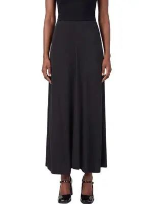 TOTEME High-waisted Slim Fit Midi Skirt In Jersey With Elastic Waist - Black
