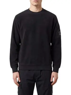 C.P. COMPANY Crew Neck Cotton Sweatshirt With Pocket And Logo Patch Grey