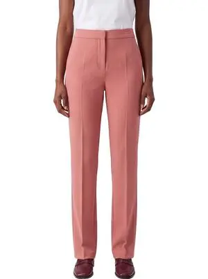 Max Mara Black Crêpe High-waisted Skinny Trousers Red