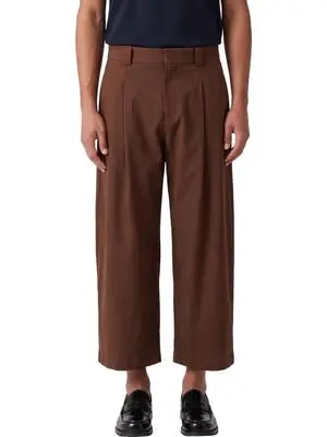 BALENCIAGA Wide-leg Cropped Cotton Trousers With Belt Loops