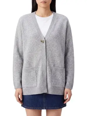 FABIANA FILIPPI Pure Cashmere Cardigan With Knot Charm And Patch Pockets