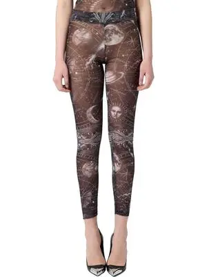 Philipp Plein High-waisted Skinny Leggings In Jersey With A Graphic Print - Black
