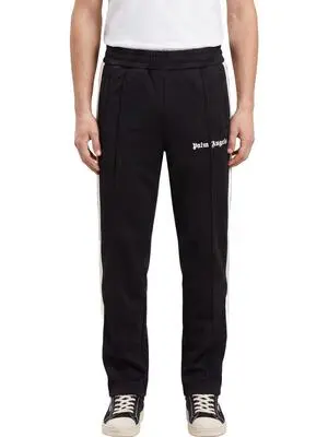 Palm Angels Contrast Embroidered Logo Technical Fabric Tracksuit Bottoms - Black