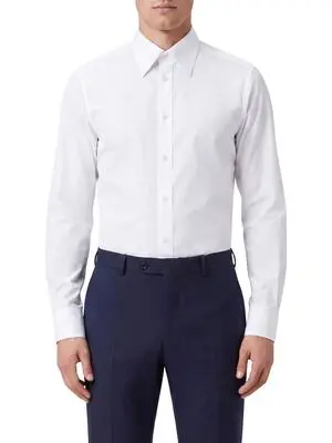 Dolce & Gabbana Slim Fit Cotton Poplin Shirt With A Pointed Collar - White
