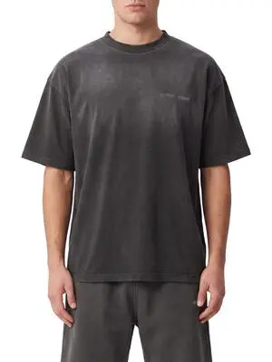 REPRESENT Crewneck Cotton T-shirt With Contrast Back Logo - Dust