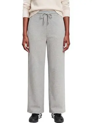 AMI Paris Wide Leg Cotton Jogging Trousers With Rear Embroidered Monogram - Grey