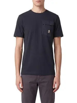 PARAJUMPERS Crewneck Cotton T-shirt With Zipped Patch Pocket - Black