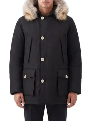 Woolrich Arctic Technical Fabric Parka With Shearling Hood - Black
