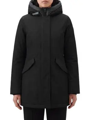 Woolrich Arctic Cotton And Nylon Parka With Padded Hood - Black