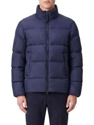 Woolrich Quilted Nylon Down Jacket With High Neck And Zip Closure - Blue
