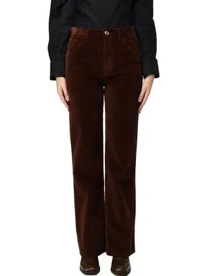 Marni High-waisted Flared Trousers In Cotton Corduroy Brown