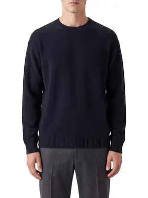 LANEUS Cashmere And Silk Crewneck Jumper With Dropped Shoulders - Black