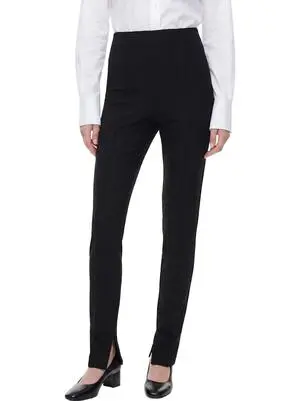 Pinko High-waisted Skinny Trousers In Stretch Jersey With Side Zip Black
