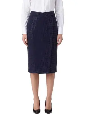 Pinko Rhinestone-embellished Crêpe Midi Wrap Skirt - Blue