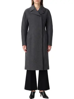 JIL SANDER Long Double-breasted Coat In Pure Virgin Wool With Concealed Fastening - Grey