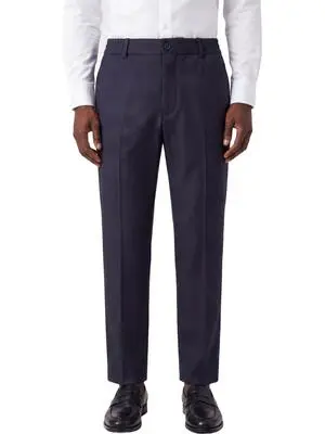 BOSS Slim Fit Tailored Trousers In Virgin Wool - Blue