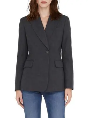 Liu Jo Single-breasted One-button Blazer In Viscose Blend - Grey