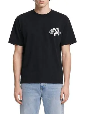 Off-White Arrow Logo Print Cotton Crewneck T-shirt - Black